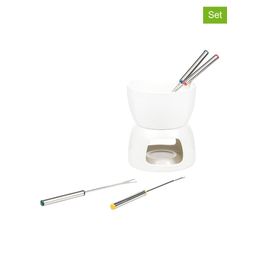Profiline 6tlg. Fondue-Set in Weiß - 45% | Kuechengeraete