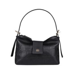 Bellicci Leder-Schultertasche "Venetia" in Schwarz - (B)28 x (H)18 x (T)7 cm - 41% | Damen-taschen