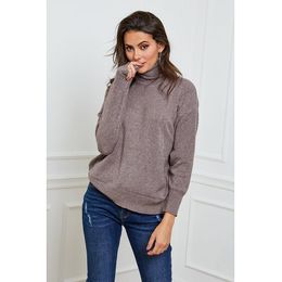 Jos&eacute;fine Rollkragenpullover "Elona" in Taupe - 71% | Gr&ouml;&szlig;e XL | Damen-pullover-cardigans