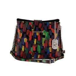 Anna Morellini Leder-Umh&auml;ngetasche "Olivia" in Schwarz/ Bunt - (L)23 x (B)9 x (H)18 cm - 72% | Damen-taschen