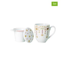 Hutschenreuther 3tlg. Tee-Set "Christmas Love" in Wei&szlig;/ Rot/ Gold - 10% | Gedeckter-tisch