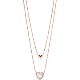 Fossil Kette 'Hearts To You' Damen Größe One Size rosegold / weiß