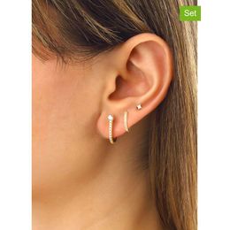 Miu Silver 3er-Set: Vergold. Ohrringe mit Edelsteinen - 71% | Schmuck