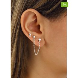Miu Silver 2er-Set: Silber-Ohrstecker mit Edelsteinen - 68% | Schmuck