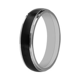 Lucardi Ring 'Coole Basics' Jungen Gr&ouml;&szlig;e 50 schwarz / silber
