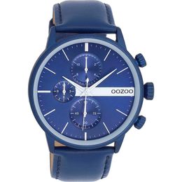 Oozoo Damen Oozoo Quarzuhr Armbanduhr, Damenuhr, Herrenuhr, Lederarmband, analog blau