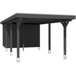 Skan Holz Einzelcarport &raquo;Spessart&laquo; Massivholz 291 cm Anthrazit grau