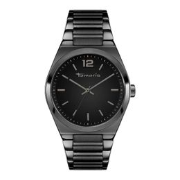 Tamaris Quarzuhr &raquo;The Round Basic Essential&laquo; Armbanduhr, Damenuhr, Edelstahlarmband, analog schwarz Unkomplizierte Armbanduhr