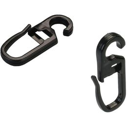 Liedeco Faltenclip Faltenlegehaken, f&uuml;r Gardinenringe schwarz B/H/L: 3,2 cm