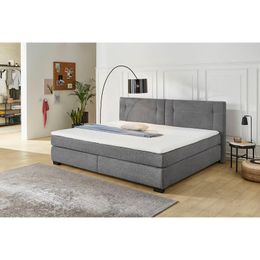 Jockenh&ouml;fer Boxspringbett &raquo;Family, inklusive 7-Zonen-TTFK-Matratzen und Kaltschaumtopper&laquo; Familienbett in der Gr&ouml;&szlig;e 240x200 cm grau Bezug Bett: Microfaser (100% 