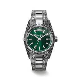 Thomas Sabo Quarzuhr &raquo;REBEL AT HEART REVIVE 36 mm&laquo; Armbanduhr, Damenuhr, Herrenuhr, Edelstahlarmband, analog, Tag silberfarben-gr&uuml;n Exquisite...