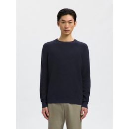 Selected Herren Selected Strickpullover &raquo;SLHROSS LS KNIT STRUCTURE CREW NECK NOOS&laquo; blau XL