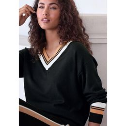 French Connection Strickpullover schwarz 32/34 32/34 Strick Pullover mit V-Ausschnitt