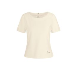 TRIGEMA Damen Sweatshirt &raquo;TRIGEMA Shirt mit kurzen &Auml;rmeln mit Kristallsteinen&laquo; beige M
