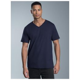TRIGEMA Damen T-Shirt &raquo;TRIGEMA V-Shirt aus 100% Bio-Baumwolle (kbA)&laquo; 1 Stk. blau S