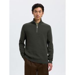 Selected Troyer &raquo;SLHDANE LS KNIT STRUCTURE HALF ZIP NOOS&laquo; Deep Forest L L Pullover von Selected Homme