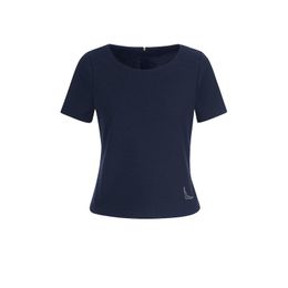 TRIGEMA Sweatshirt &raquo;Shirt mit kurzen &Auml;rmeln mit Kristallsteinen&laquo; navy M M Strukturierte Sweat-Qualit&auml;t