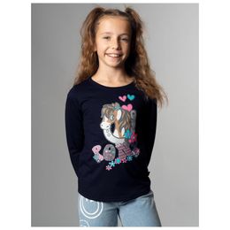 TRIGEMA Longsleeve »Langarmshirt mit süßem Pony-Print« 1 Stk. navy 116 116 Single-Jersey