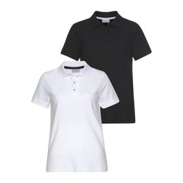Eastwind Damen Poloshirt Packung, 2er-Pack, 2 Stk. Kurzarm, figurumschmeichelnder Schnitt, Polokragen schwarz-wei&szlig; 36/38