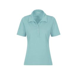 TRIGEMA Damen Poloshirt &raquo;TRIGEMA Poloshirt aus Baumwolle mit Kristallsteinen&laquo; 1 Stk. blau XXL