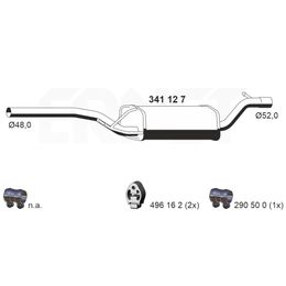 Ernst Mittelschalld&auml;mpfer f&uuml;r FORD 1100936 1207515 1459364 341127