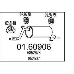 MTS MARKENTECHNIKSERVICEGMBH & CO. KG MTS Endschalld&auml;mpfer 01.60906 f&uuml;r OPEL 852502 5852678