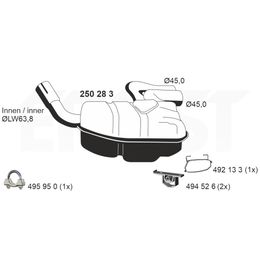 Ernst Endschalldämpfer links für BMW 18101489462 250283