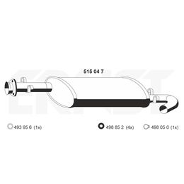 Ernst Mittelschalld&auml;mpfer 515047 f&uuml;r PEUGEOT FIAT CITRO&Euml;N 1316627080 1316626080 1726A8