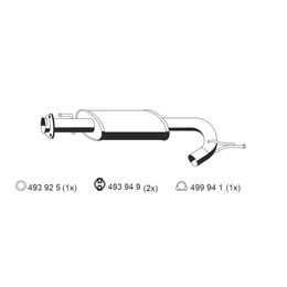 Ernst Mittelschalld&auml;mpfer 515092 f&uuml;r PEUGEOT FIAT CITRO&Euml;N 1730H1 1730G5 1355371080