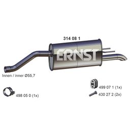 Ernst Endschalld&auml;mpfer f&uuml;r GENERAL MOTORS OPEL 95507083 863144 852584 034081
