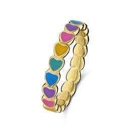 Lucardi Ring M&auml;dchen Gr&ouml;&szlig;e 46 blau / gelb / gold / lila