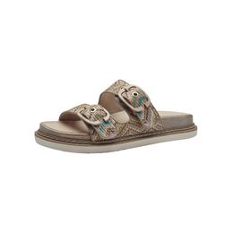 Tamaris Pantolette Damen Größe 42 beige / grün / jade / lila