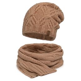 Vivisence Beanie '70112 Set' female Beige size Onesize