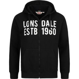 Lonsdale Zip-Up Hoodie male Black size M