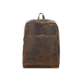 Plevier Hertz Daypack Leder 45 cm Laptopfach in dunkelbraun | Gr.: onesize