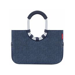 Reisenthel loopshopper M / Shopper 40 cm (teddy leo olive) in herringbone dark blue | Gr.: onesize