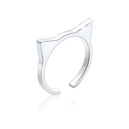 Elli Ring 925 Sterling Silber Katze, Geo in Silber | Gr.: onesize