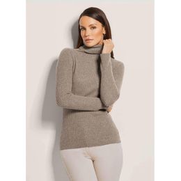 Madeleine Mode MADELEINE Rollkragenpullover aus Kaschmir in cappuccino / melange | Gr.: 40