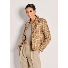 Madeleine Mode MADELEINE Eleganter Businessblazer mit Hemdkragen in beige / tabakbraun / multicolor | Gr.: 38