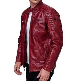 Tazzio Lederjacke "19709" - in Weinrot | Gr.: XXL