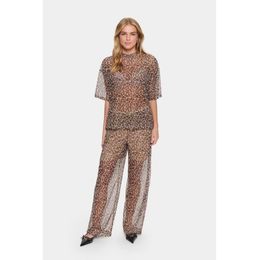 Saint Tropez T-shirt LoreenSZ Oversize fit in Black Reg Leo | Gr.: M