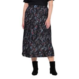 Ulla Popken Plisseerock in schwarz | Gr.: 58-60