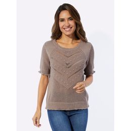 Sieh an! Ajourpullover in taupe | Gr.: 52