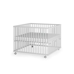 S&auml;mann Laufgitter mit Matratze - wei&szlig; - Premium Kollektion | Gr.: 75x100 cm