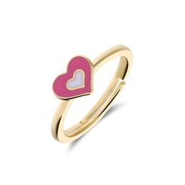 Lucardi Ring 'Sportiv' M&auml;dchen Gr&ouml;&szlig;e 46 gold / magenta / offwhite