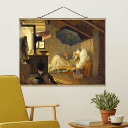 Bilderwelten Stoffbild mit Posterleisten Carl Spitzweg - Der arme Poet