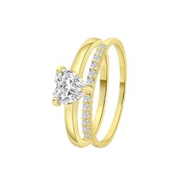 Lucardi Ring Damen Gr&ouml;&szlig;e 62 gold / transparent