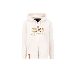 Alpha Industries Sweatjacke Herren Gr&ouml;&szlig;e XXXL hellblau / orange / schwarz / wollwei&szlig;