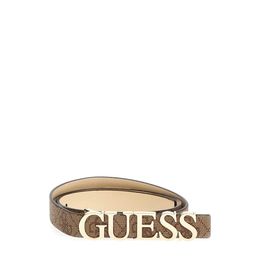 Guess Gürtel 'MERIDIAN NOT ADJ PANT BELT' Damen Größe 95 braun / gold