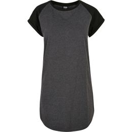 Urban Classics Ladies Contrast Raglan Tee Dress Kurzes Kleid schwarz grau in L TB5030 charcoal/black